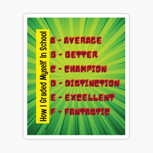 "Grading System" Sticker for Sale by seriyusink69 | Redbubble
