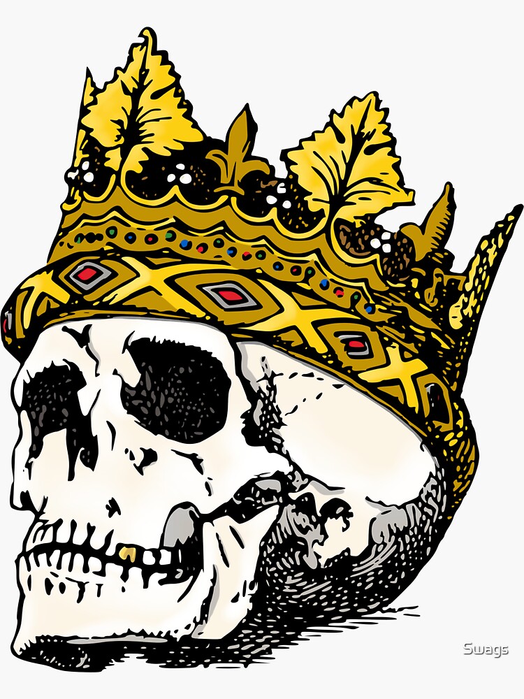 "Crowned Skull" Sticker for Sale by Swags | Redbubble
