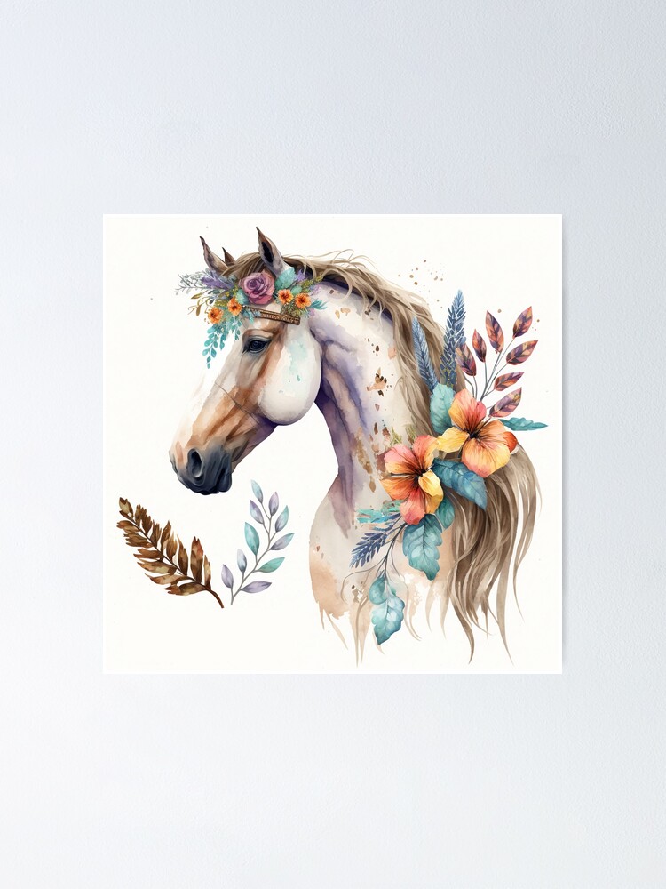 "Watercolor Horse | Beautiful Horse Painting" Poster for Sale by ...