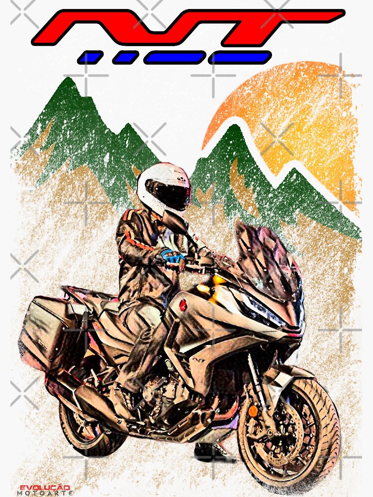 "Honda NT1100 Mountains" Sticker for Sale by Evomotoarte | Redbubble