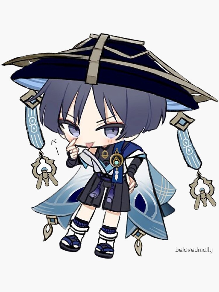 "Chibi Scaramouche Wanderer Genshin Impact" Sticker for Sale by ...