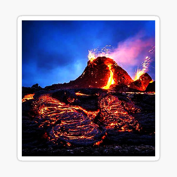 "Volcano magma" Sticker for Sale by Kosticc | Redbubble