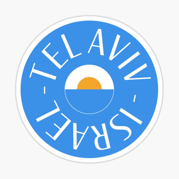 "Tel Aviv Israel Blue" Sticker for Sale by ahumbleconcept | Redbubble