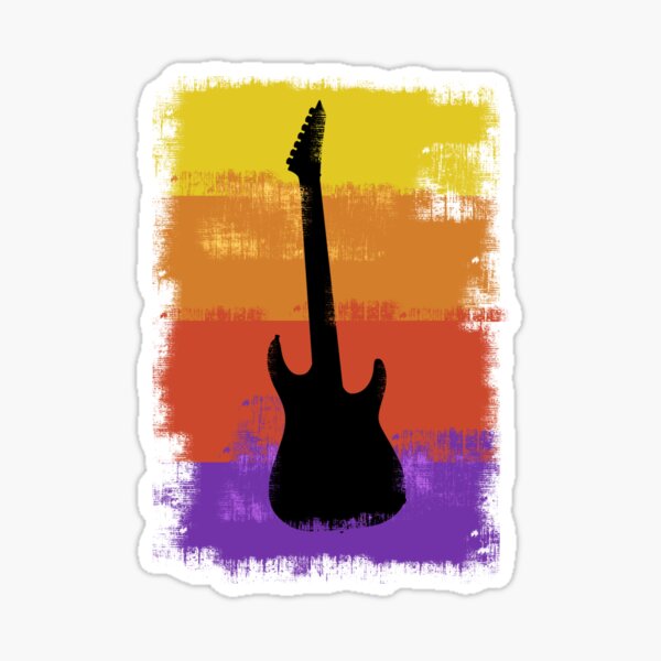 "Guitar Rock Music For Guitarists Retro" Sticker for Sale by DanDesignn ...