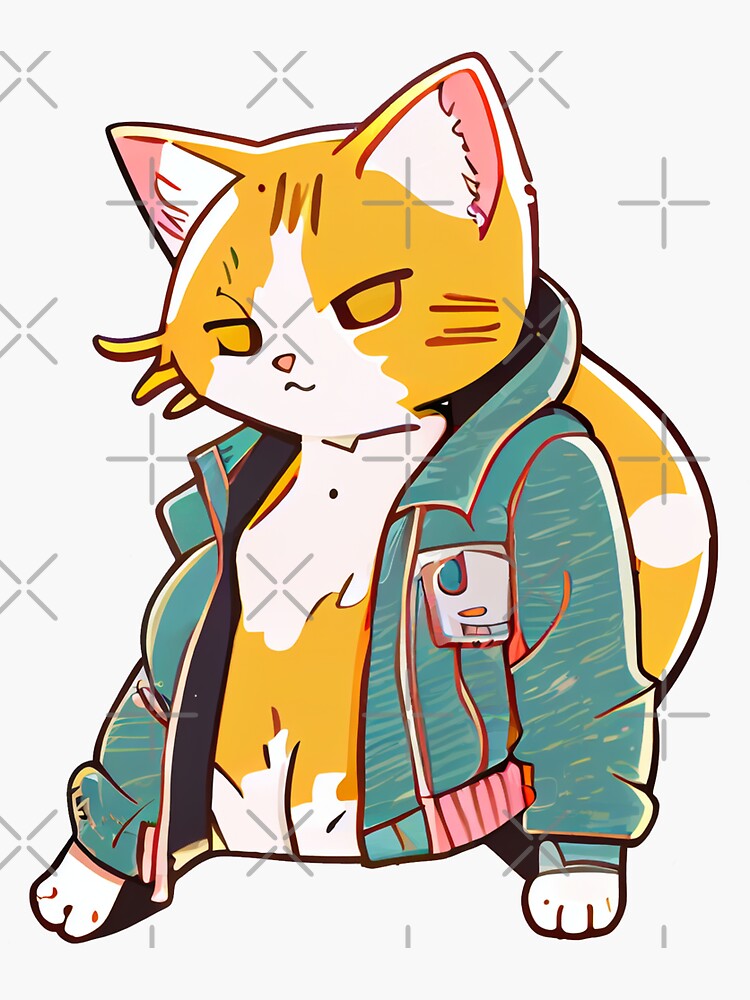 "Good Mythical Morning cat" Sticker for Sale by michae1l | Redbubble