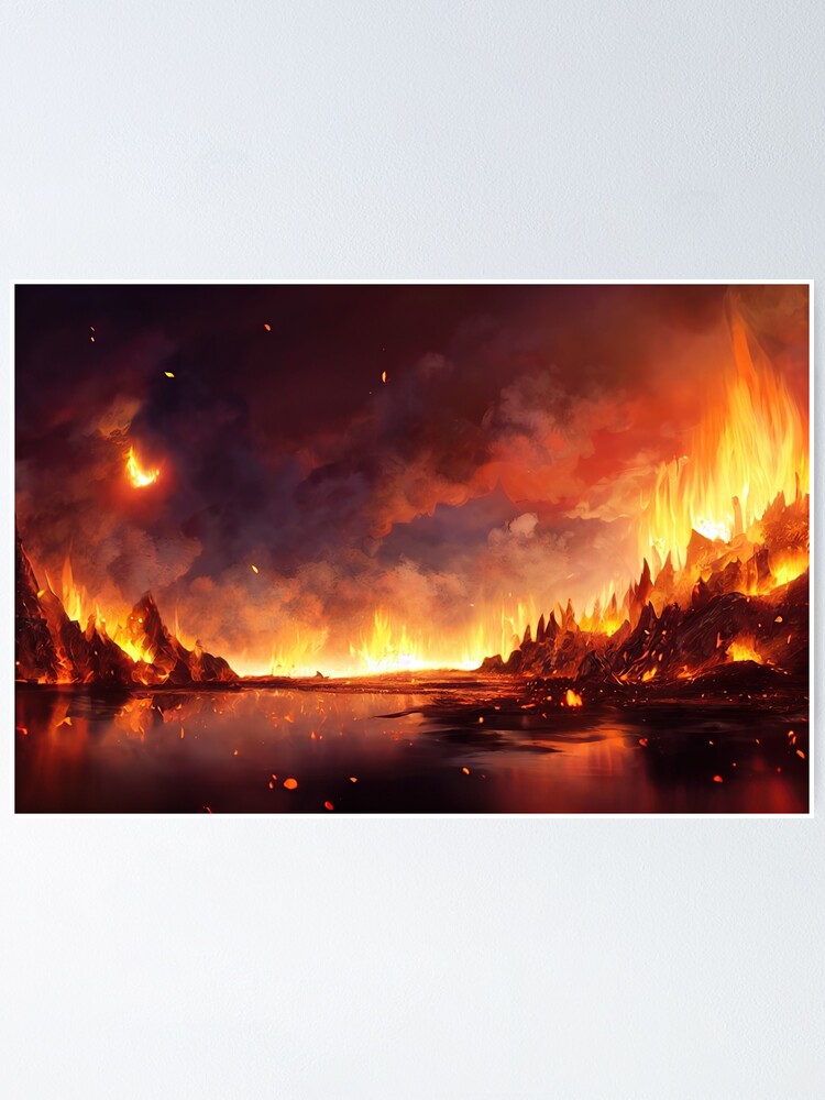 "Amazing Lake of Fire and Flames - Genshin Impact Element Fire Pyro ...
