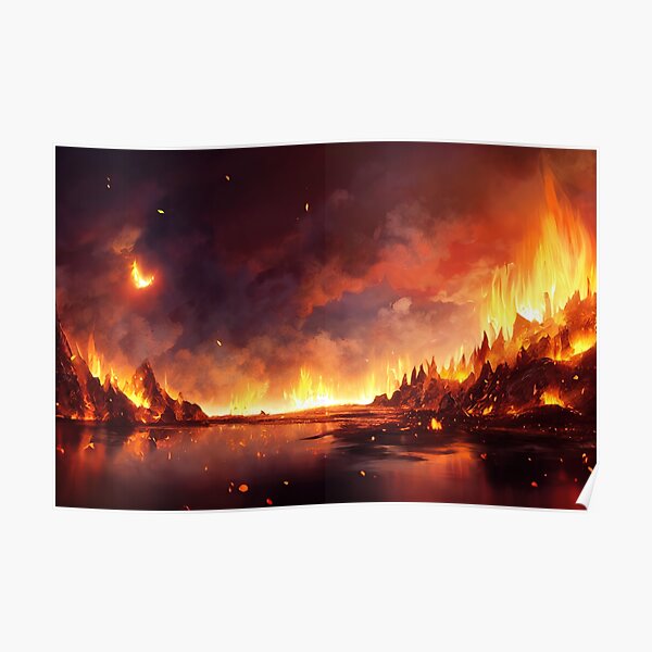 "Amazing Lake of Fire and Flames - Genshin Impact Element Fire Pyro ...