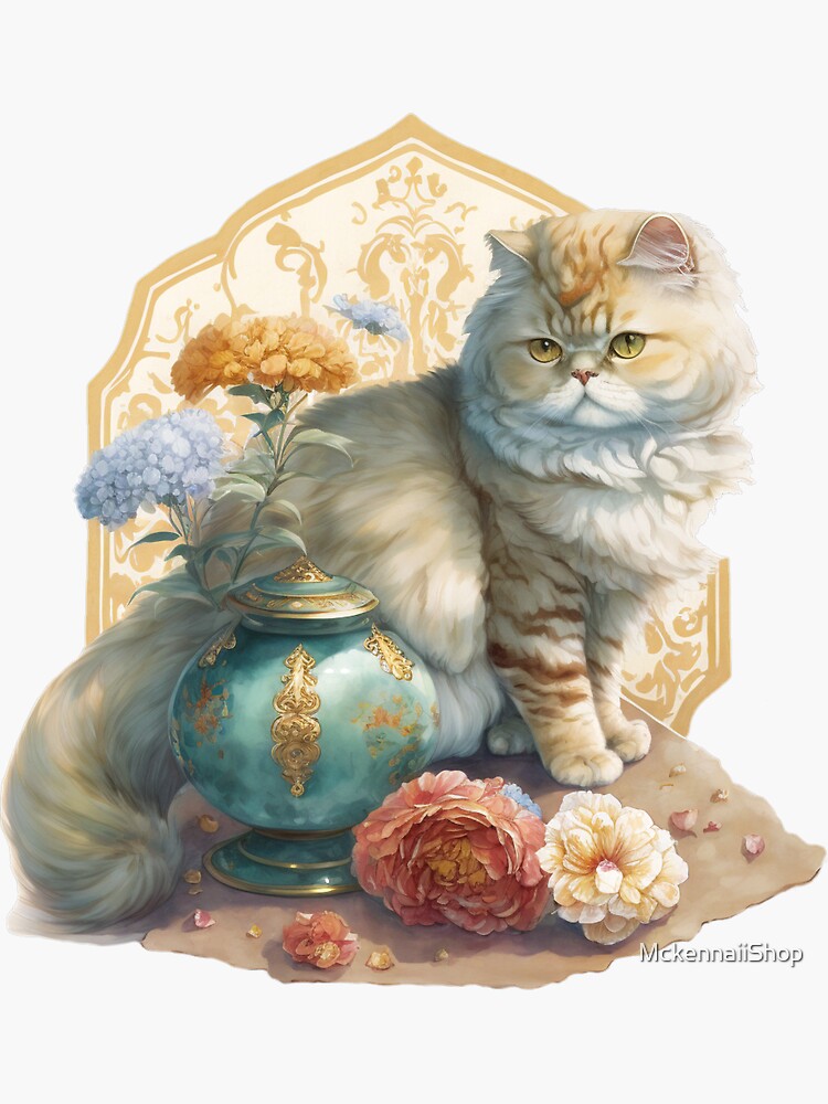 "Persian Cat" Sticker for Sale by MckennaiiShop | Redbubble