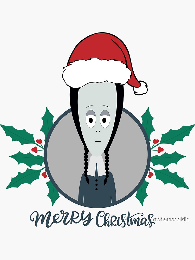 "Wednesday Addams - Merry Christmas" Sticker for Sale by mohamedeldin ...