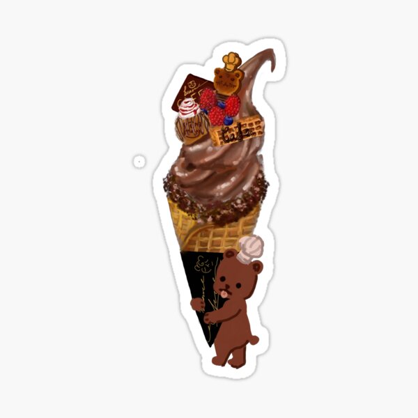 "Chocolate summer ice cream" Sticker for Sale by MissIshiEun | Redbubble