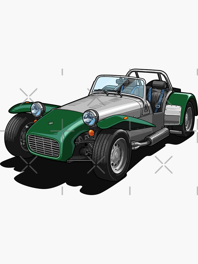 "Artwork Caterham super seven bdr 7 green classic " Sticker for Sale by ...