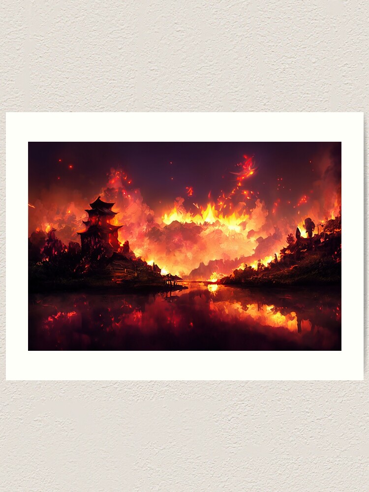 "Lake and Valley of Fire - 4K Wallpaper Landscape of Volcano Lava Fire ...