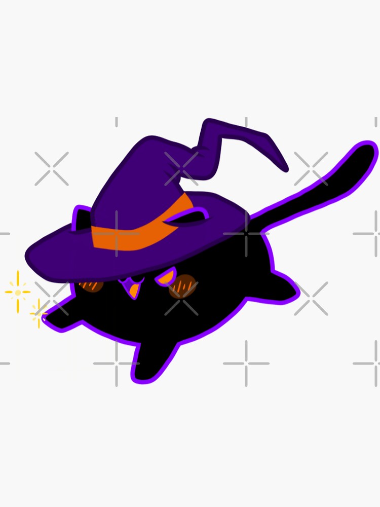 "Witch Phantom Cat " Sticker for Sale by yellow-cactus | Redbubble