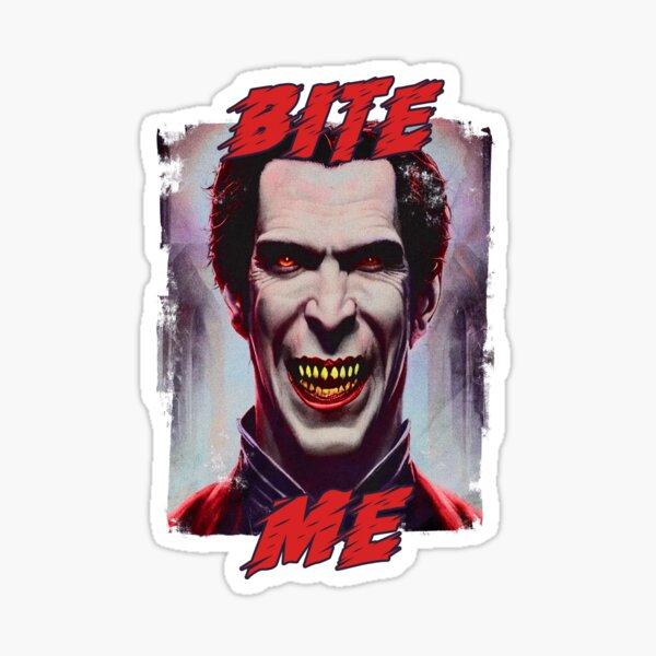 "VAMPIRE BITE ME" Sticker for Sale by TrueCrimeDesign | Redbubble