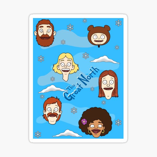 "The great north characters " Sticker for Sale by davedonut | Redbubble