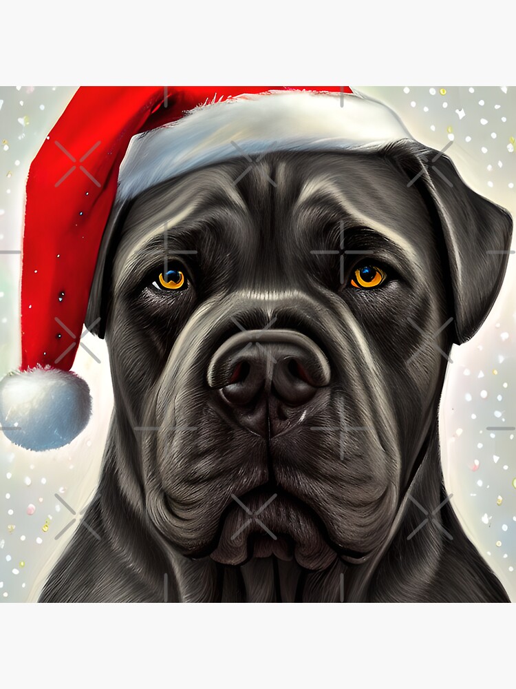"Christmas Cane Corso Wearing A Santa Hat" Sticker for Sale by ...