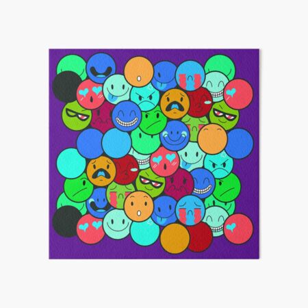 "Cute Emoji Faces | Happy Face | Angy Face - C2" Art Board Print for ...