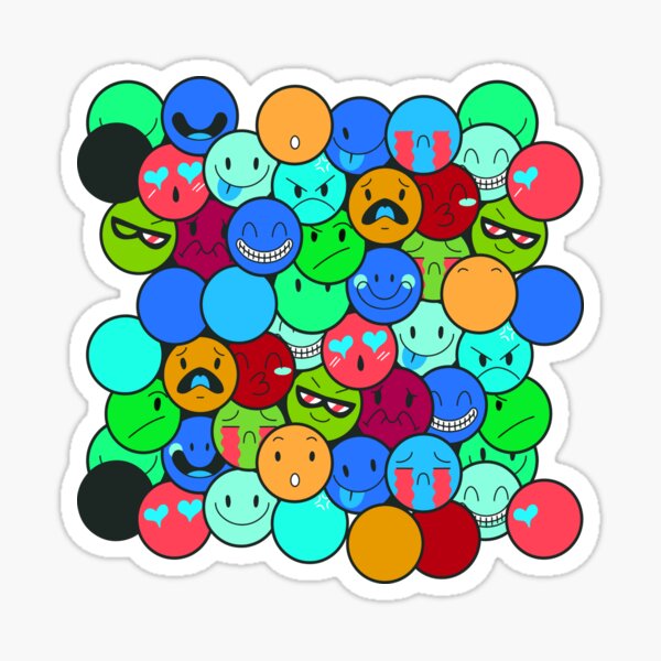 "Cute Emoji Faces | Happy Face | Angy Face - C2" Sticker for Sale by ...
