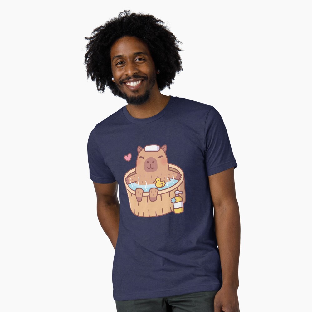 "Cute Capybara and Ducky Relaxing in Hot Bath" Sticker for Sale by ...
