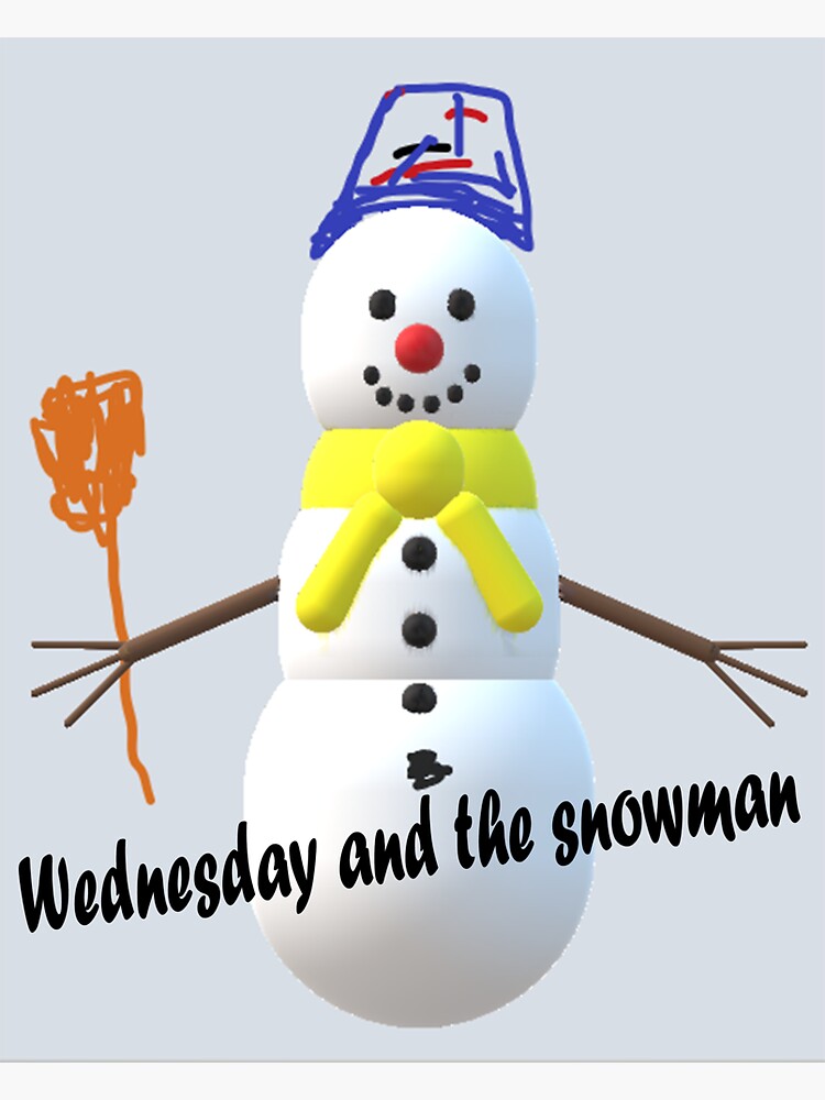 "Wednesday and the snowman" Sticker for Sale by creangat | Redbubble