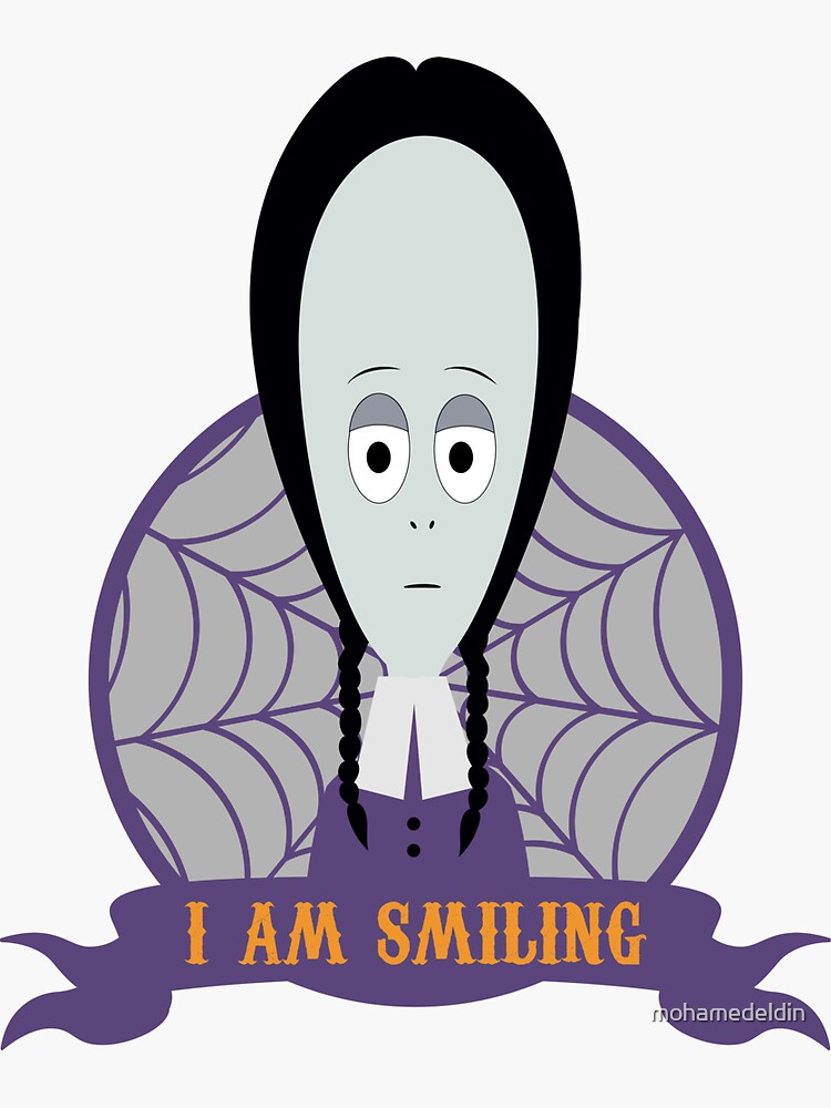 "Wednesday Addams I Am Smiling" Sticker for Sale by mohamedeldin ...