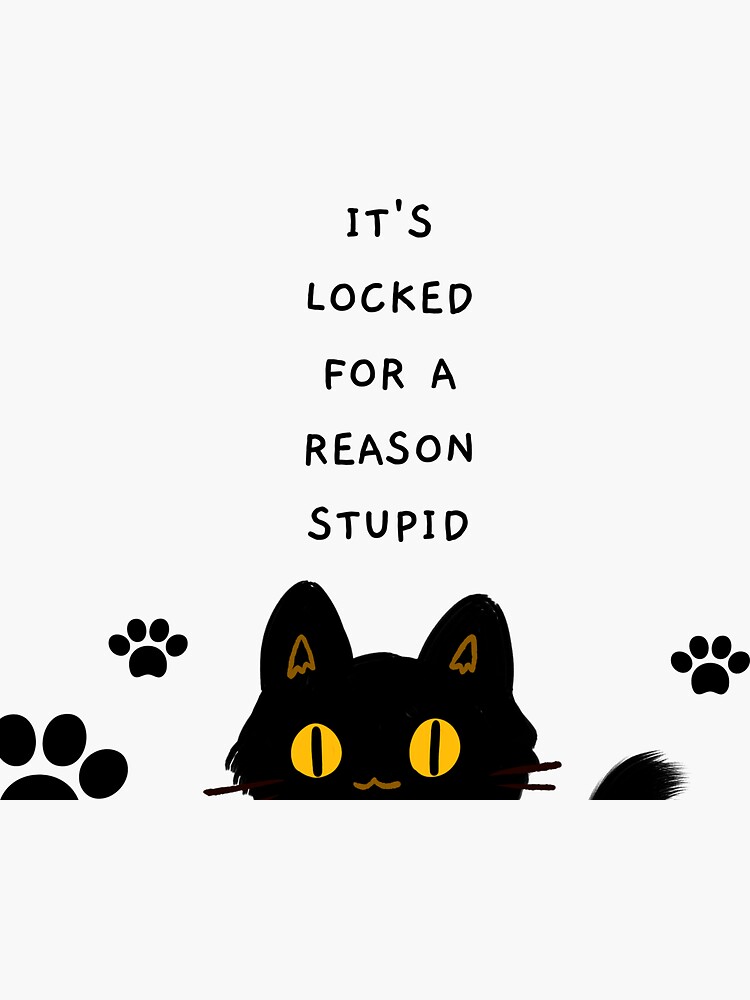 "It's locked for a reason stupid" Sticker for Sale by CakmakShop ...