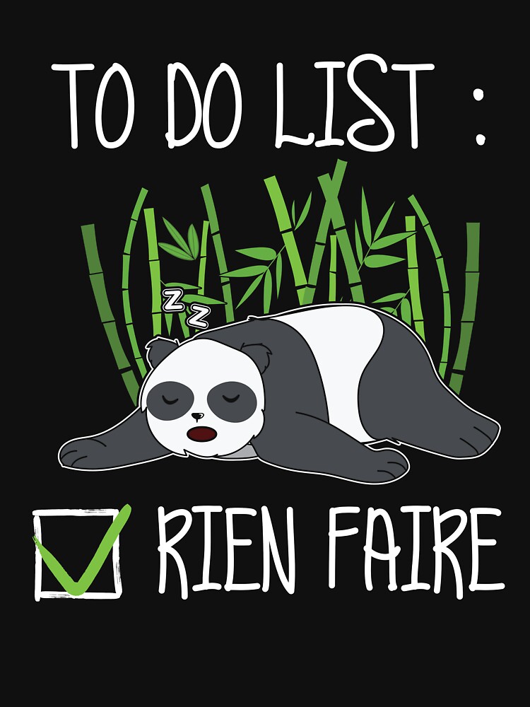 "To Do List Panda: Do Nothing" T-shirt for Sale by doucelune ...