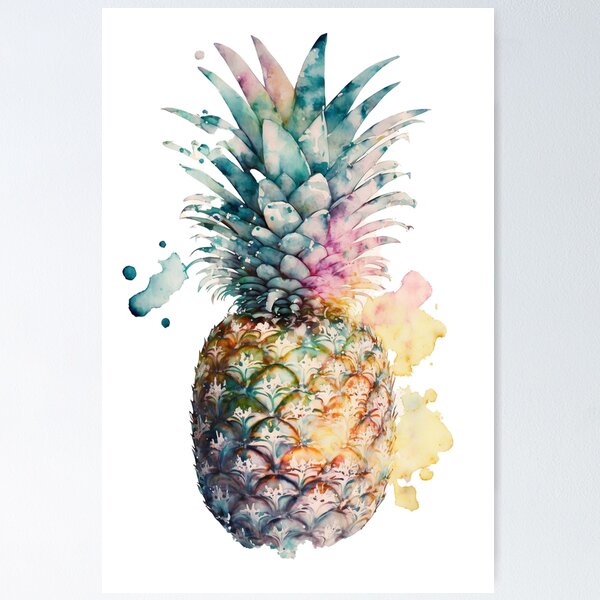 "Anatomy of a pineapple watercolor 01" Poster for Sale by printiesart ...