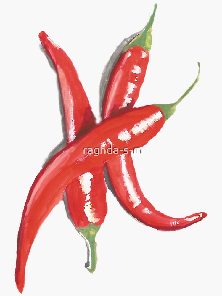 "Chili pepper" Sticker for Sale by raghda-s-m | Redbubble