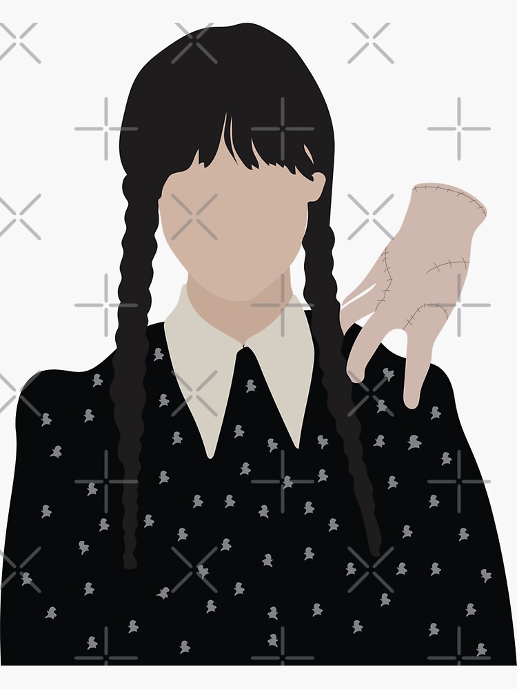 "Wednesday Addams And Thing" Sticker for Sale by RickArl | Redbubble