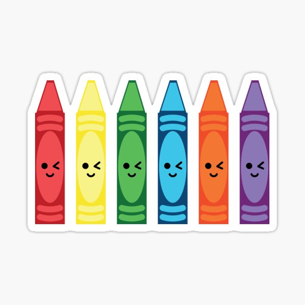 "Kawaii crayons" Sticker for Sale by BondeelArts | Redbubble