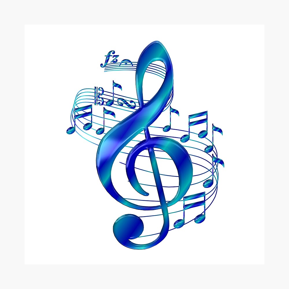 Dark Blue Music Notes