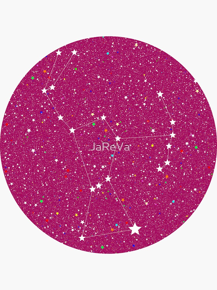 "Sparkling glitter Orion star constellation on pink jazzberry jam ...