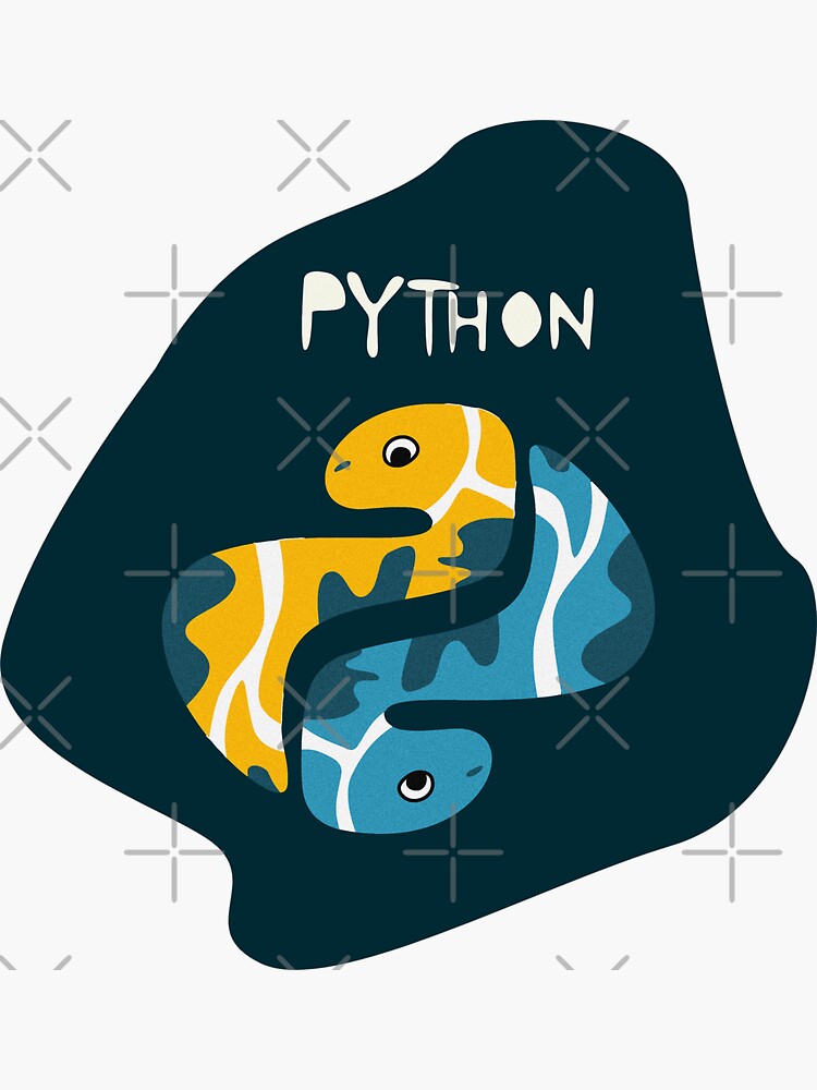 "Python Programming Language T-Shirt Design" Sticker for Sale by ...