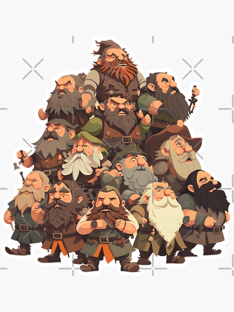 "13 Dwarves - Minimalist - Black - Fantasy" Sticker for Sale by flevin ...