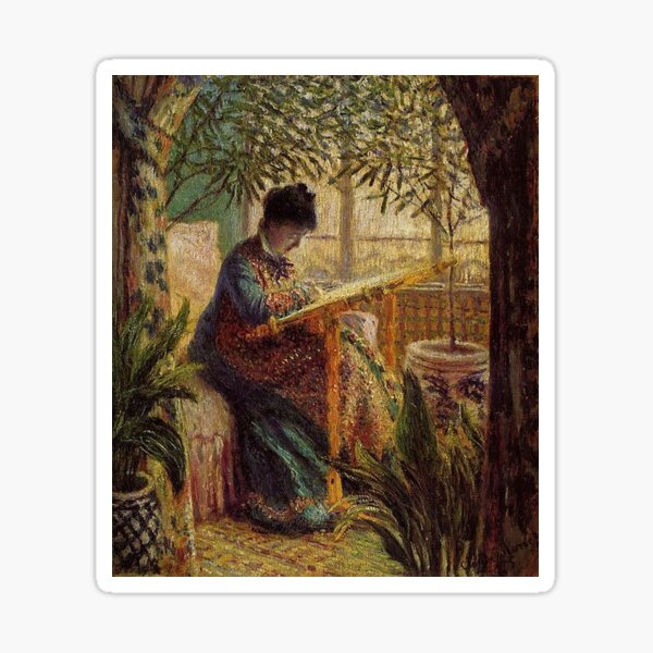 "Claude Monet Madame Monet Embroidering" Sticker for Sale by ...