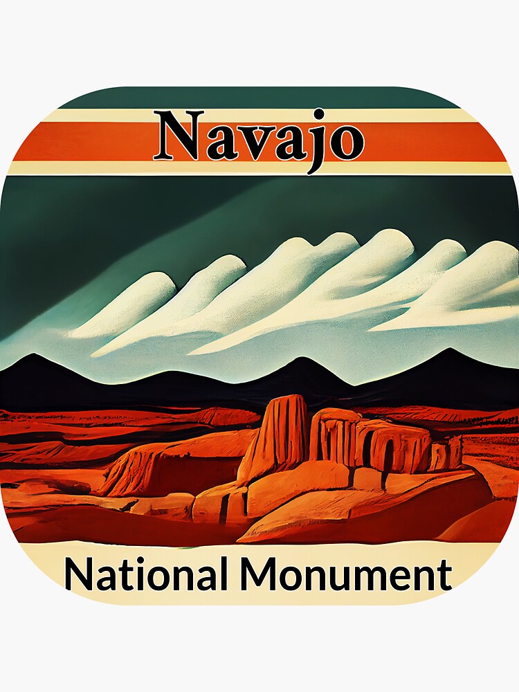 "Navajo National Monument Poster Art Design Illustration " Sticker for ...