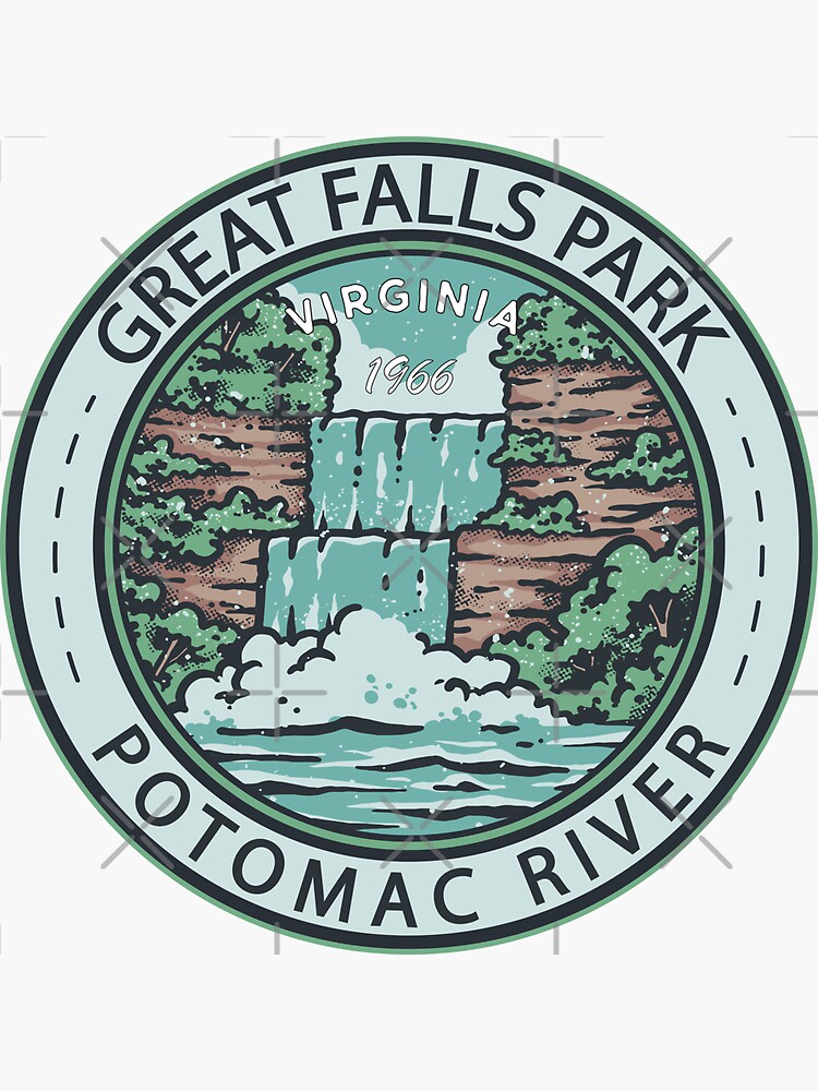 "Great Falls Park Virginia Badge" Sticker for Sale by KrisSidDesigns ...
