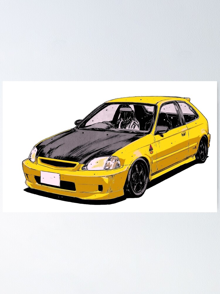 "Initial D Civic ek9" Poster for Sale by ownERROR429 | Redbubble
