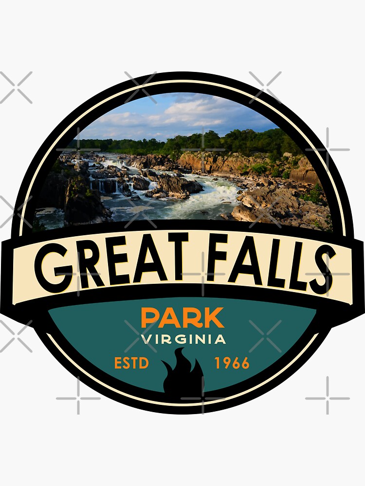 "Great Falls Park Virginia Emblem" Sticker for Sale by KrisSidDesigns ...