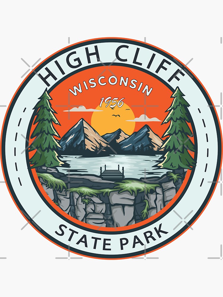 "High Cliff State Park Wisconsin Badge" Sticker for Sale by ...
