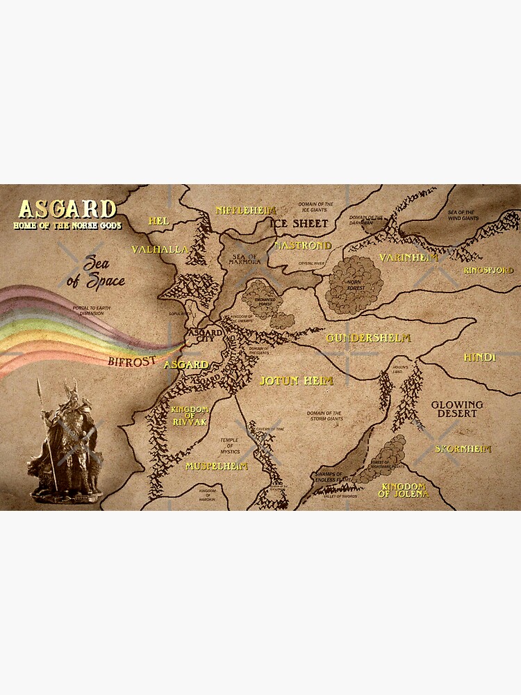 "Map of Asgard" Sticker for Sale by FantasySkyArt | Redbubble