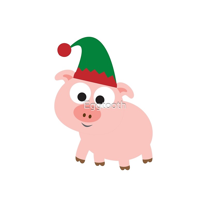 "Christmas Pig Elf" by Eggtooth | Redbubble
