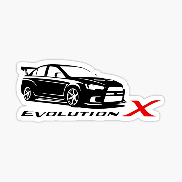 "Mitsubishi Lancer Evo X Sport Car" Sticker for Sale by anjanaartz ...