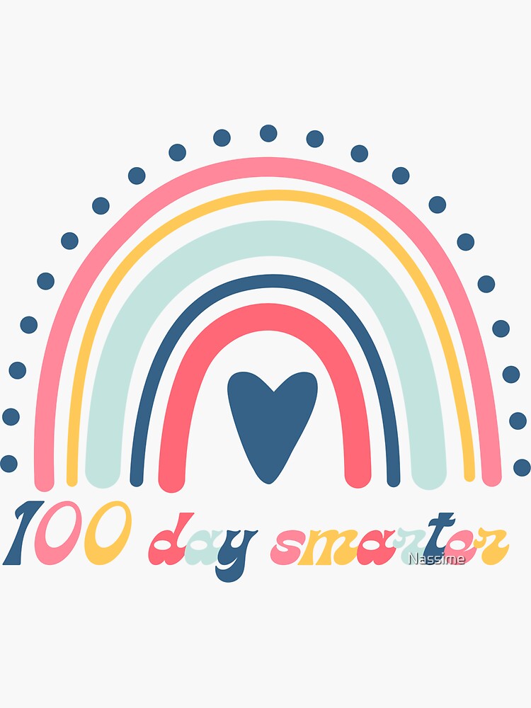 "Groovy 100th Day Of School Teacher Rainbow 100 Days Smarter" Sticker ...