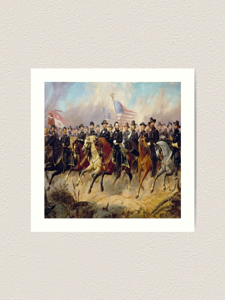 "American Civil War - General Grant and His Generals - Art Print Design ...
