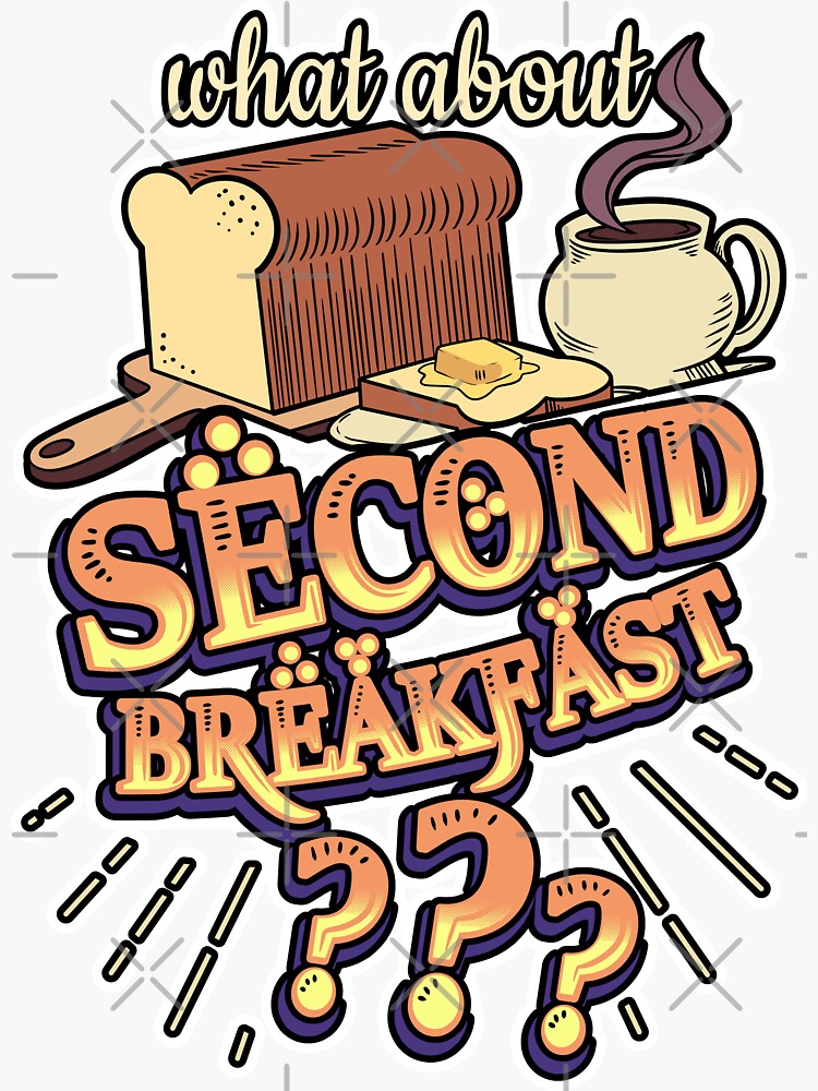 "Second Breakfast" Sticker for Sale by Milmino | Redbubble
