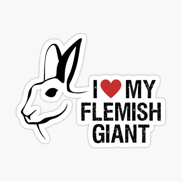 "I Love My Flemish Giant Rabbit Typography Cute Giant Bunny Rabbit ...