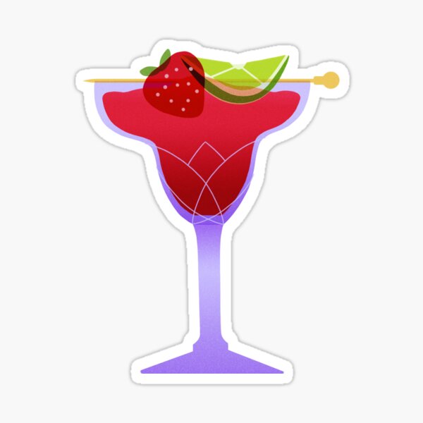 "Strawberry Daiquiri Cocktail" Sticker for Sale by antevasinart | Redbubble