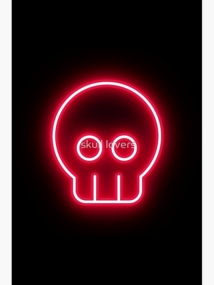 "Cute skull in red neon" Poster for Sale by aubstore | Redbubble
